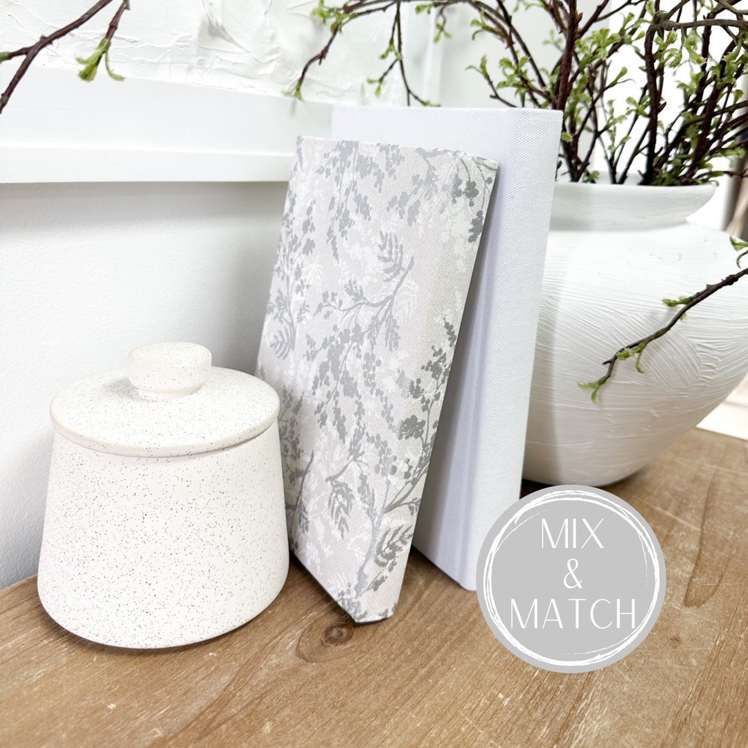 Floral Decorative Books, Fabric Covered Books, Book Decor, Modern Decor ...