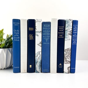 Blue Book Set, Blue Home Decor, Shelf Decorating, Bookshelf Decor - Etsy