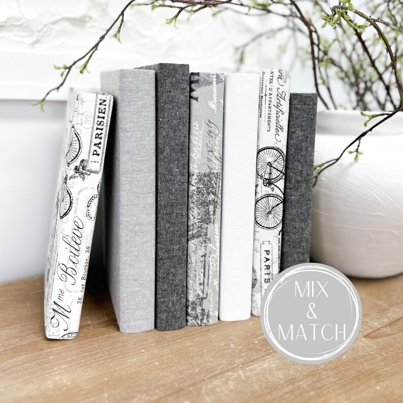 Decorative Books, Fabric Covered Books, Book Decor - Etsy