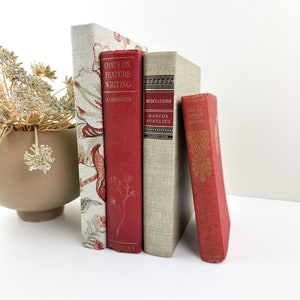 Red Books for Decor, Book Set for Decorating, Living Room Decor - Etsy