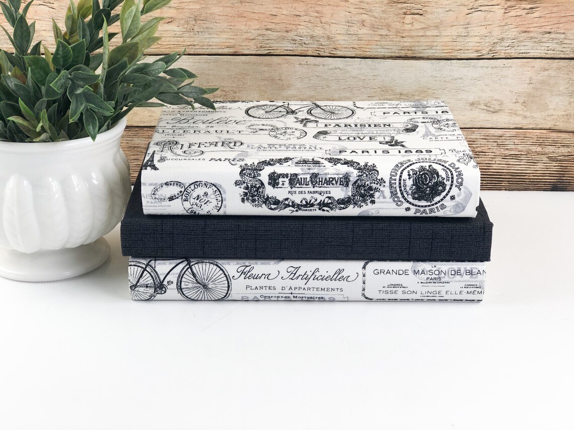 Decorative Books / Fabric Covered Books / Book Decor | Etsy