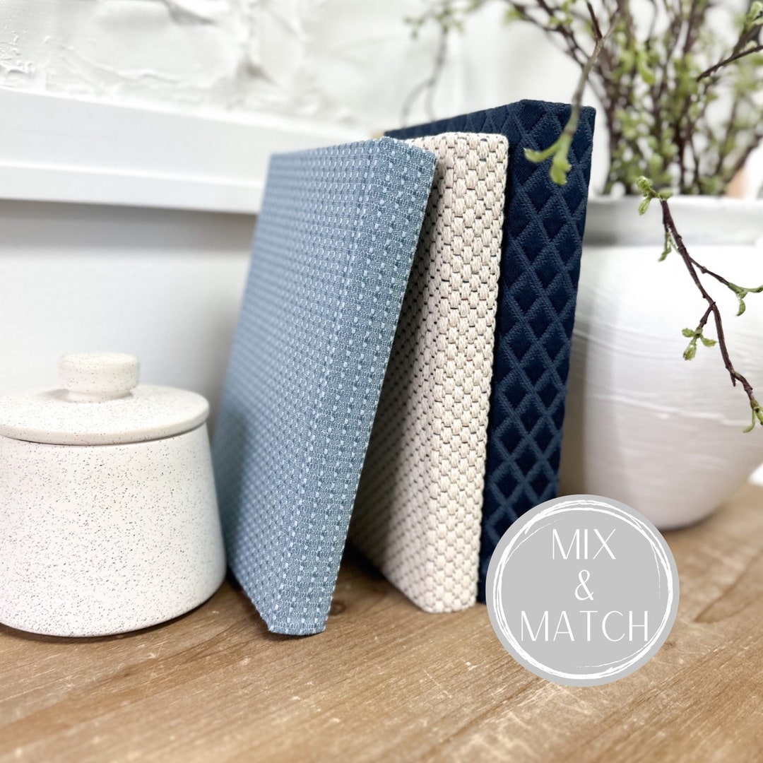 Linen Wrapped Books for Shelf Decor, Decorative Books, Book Set, Coffee ...