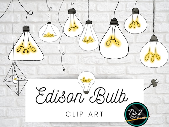 Edison Light Bulb Vector Clipart