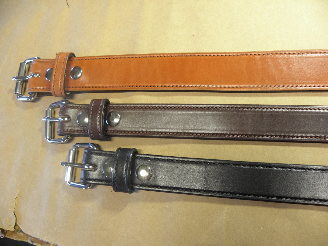 Stitched Handmade Leather Belt, 100% Full Grain Leather, Non-layered ...