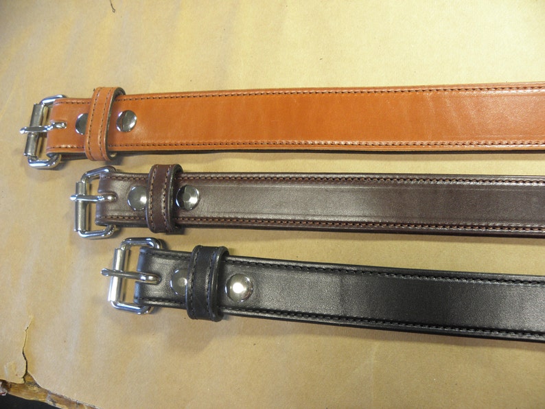 Extra Long Stitched Handmade Leather Belt 100% Full Grain | Etsy