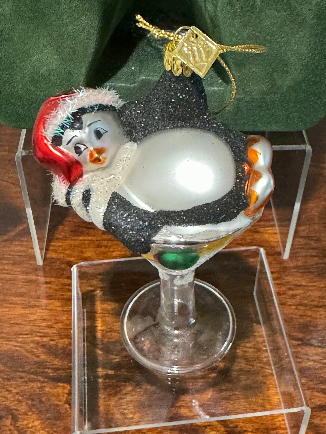Vintage Sears Roebuck’s Holiday Keepsake Glass Ornament, Santa Capped ...