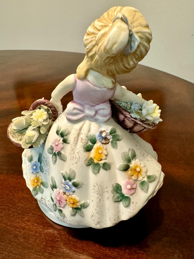 Rare Vintage 1950's Lefton China Flower Girl in Pink Marked KW2340A ...