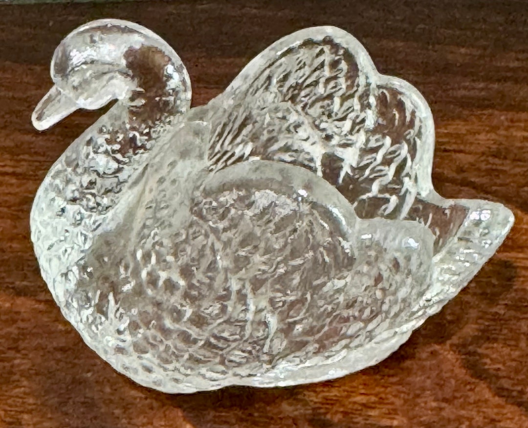 Vintage Crystal Glass Swan Salt Cellar, Vintage Swan Cellar, Swan Salt ...