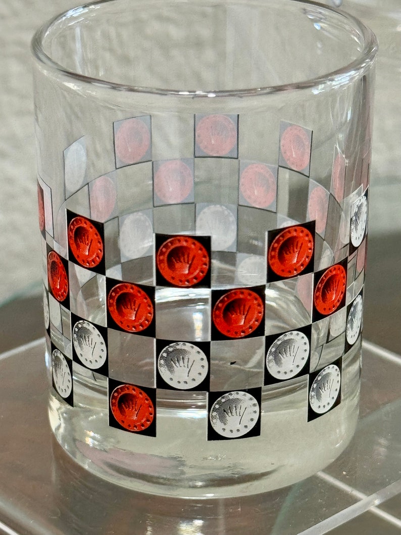 Vintage Game Theme Bar Glasses, Set of 5, Heavy Weighted Cocktail/shot ...