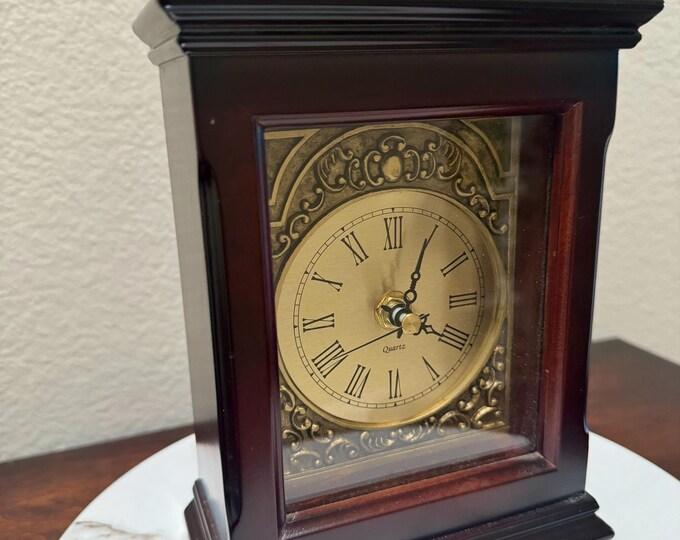 Vintage 2001 Bombay Company Cherry Wood Mantle/shelf Quartz Clock 10 ...