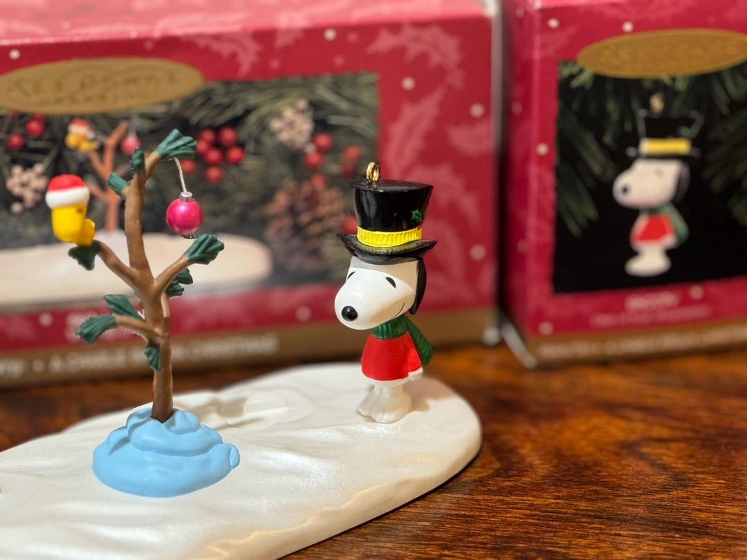 Hallmark Peanuts Charlie Brown Christmas Snow Scene and Hallmark ...
