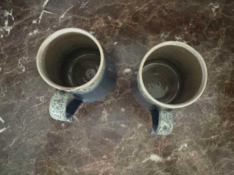 Sgraffito Ceramic Mugs: Botanical Imprint Pottery Coffee Cups, Set of ...