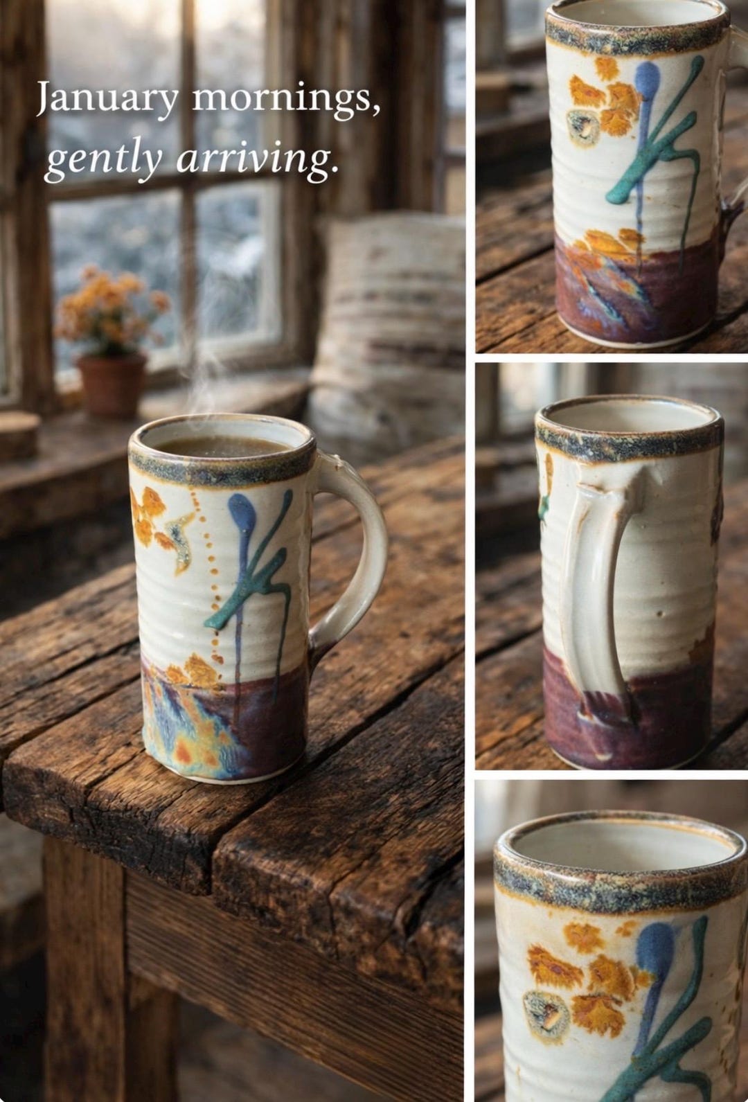 Handmade Artisan Pottery Mug 18 Oz | Slow Living Wellness Coffee Cup ...