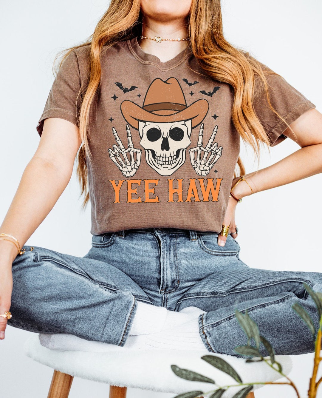 Yee Haw Retro Adult Halloween Tshirt. Retro Halloween Design. Trick or ...