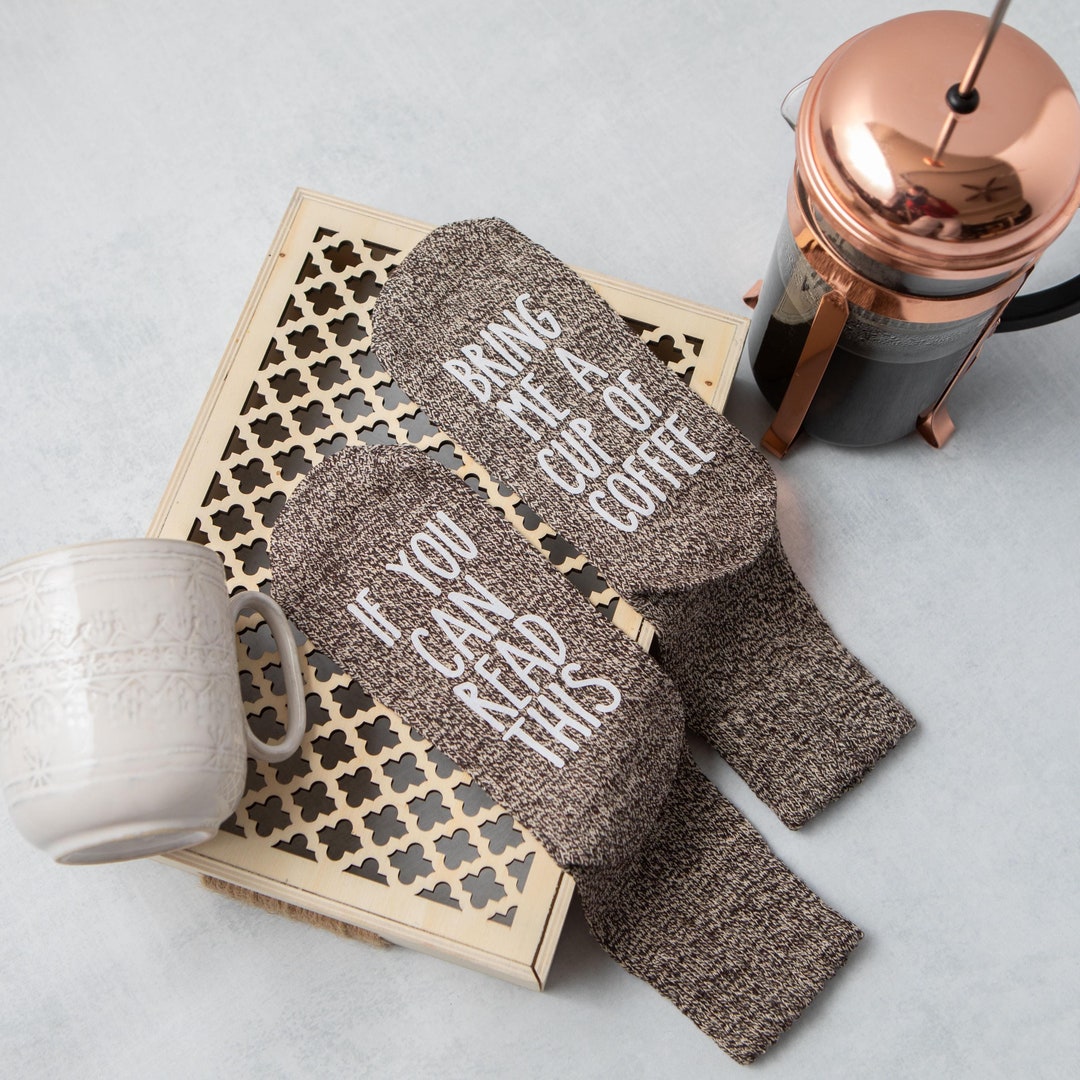 Coffee Lover Socks: "if You Can Read This" Funny Lounge Socks - Etsy
