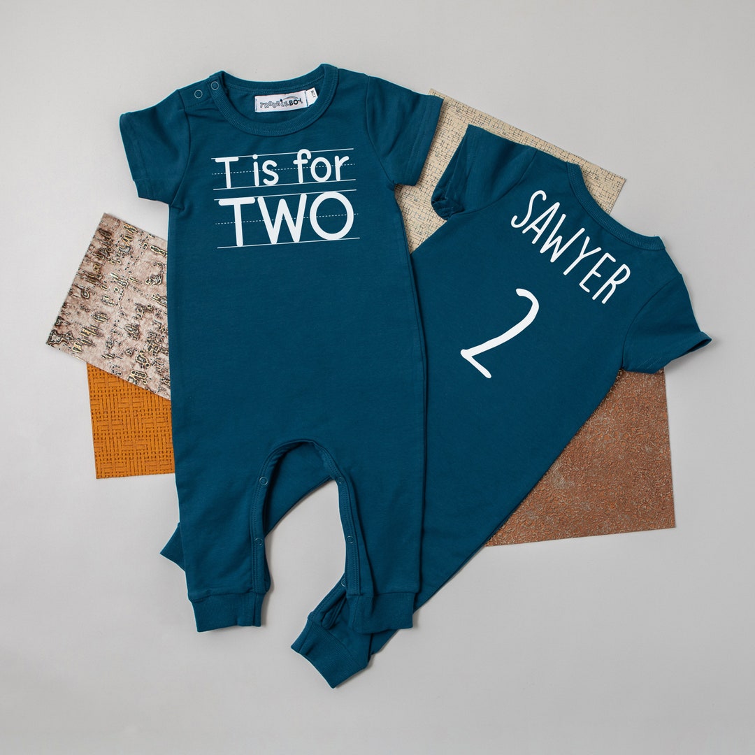 T is for Two 2nd Birthday Personalized Romper. Second Birthday Romper ...