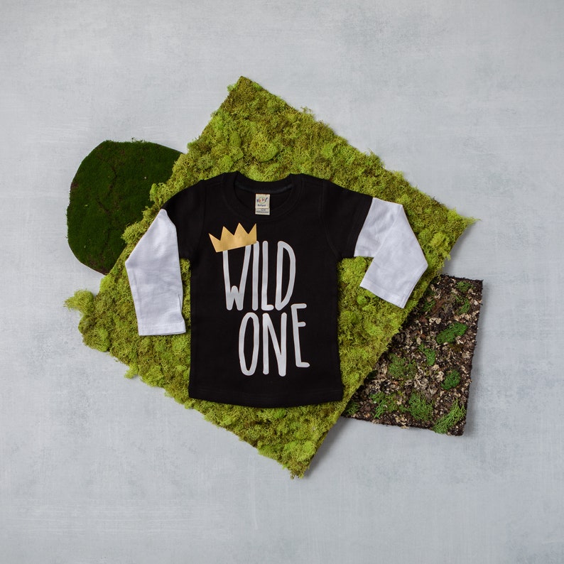 Wild One Crown 1st Birthday Personalized Long Sleeved Outfit. - Etsy