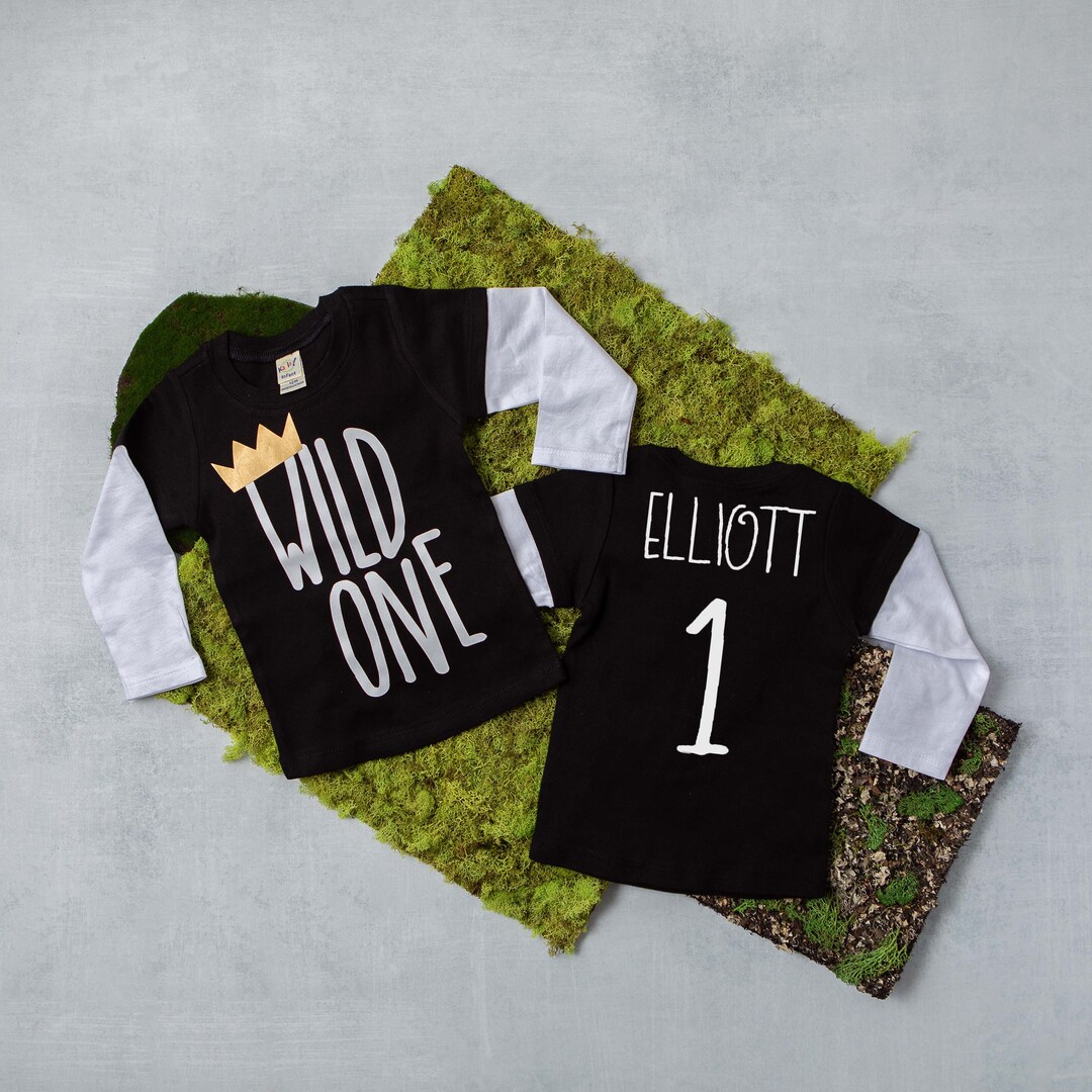 Wild One Crown 1st Birthday Personalized Long Sleeved Outfit. - Etsy