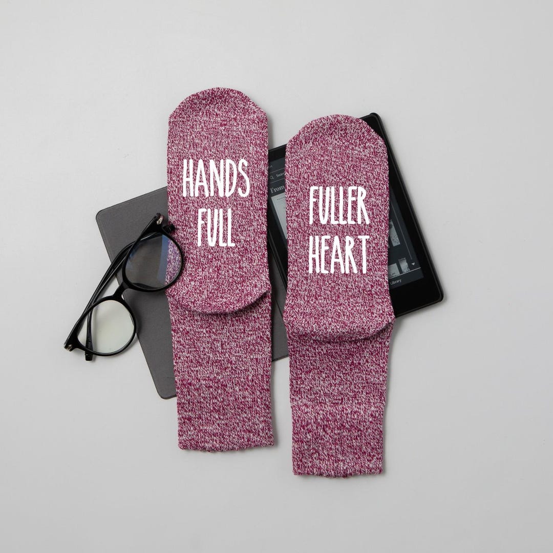 Hands Full Fuller Heart Socks - Cozy Mom Gift - Etsy