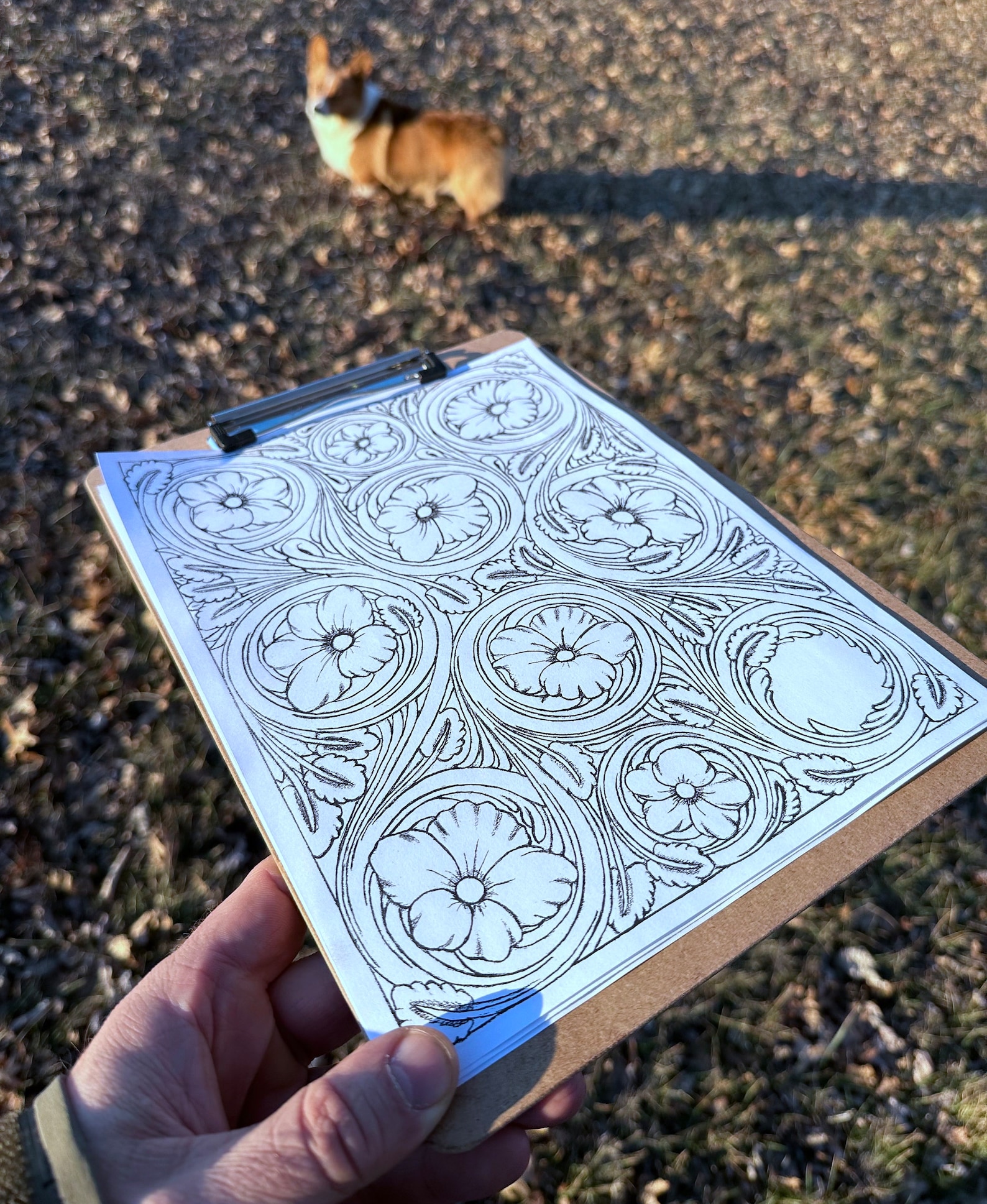 SHERIDAN FLORAL NOTEBOOK Cover Leather Carving Tooling Pattern Large ...