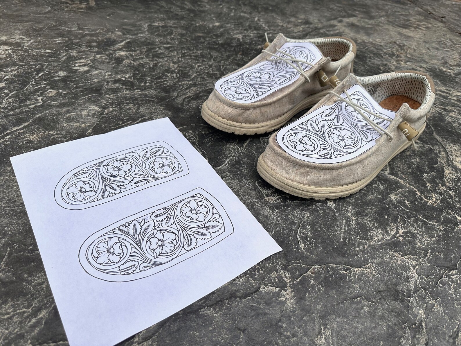 HEY DUDE PATTERNS Sheridan Floral Toe Top Tooling Patterns - Etsy
