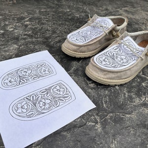 HEY DUDE PATTERNS - Sheridan Floral Toe Top Tooling Patterns - Etsy