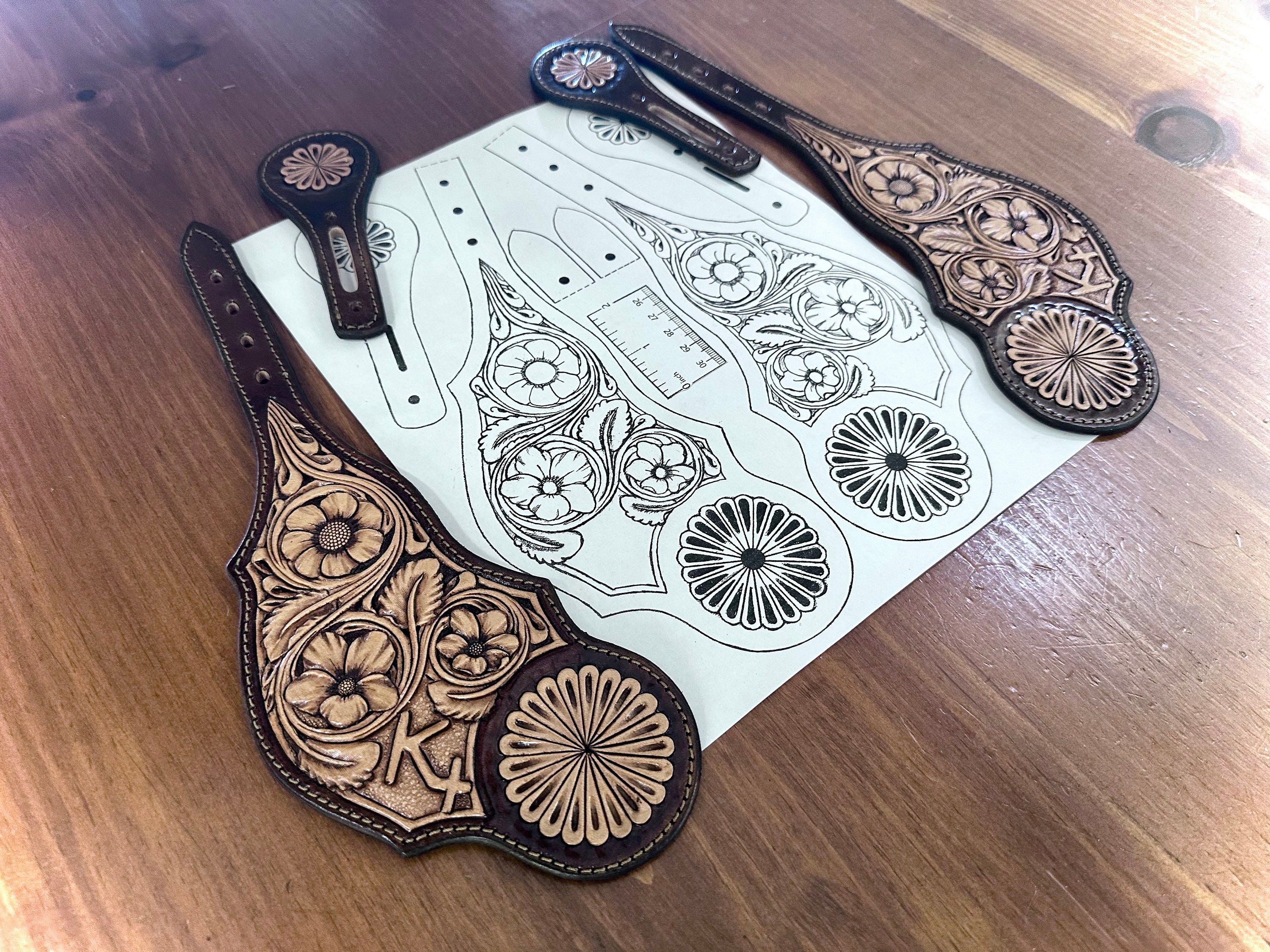 SPUR STRAPS PATTERN (#2) Sheridan Floral Tooling Spur Strap Pattern ...