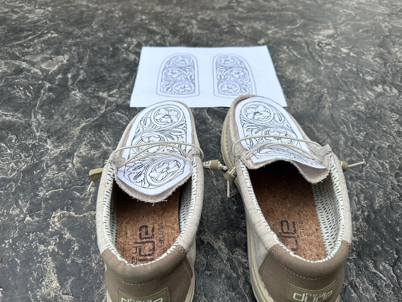 HEY DUDE PATTERNS Sheridan Floral Toe Top Tooling Patterns - Etsy