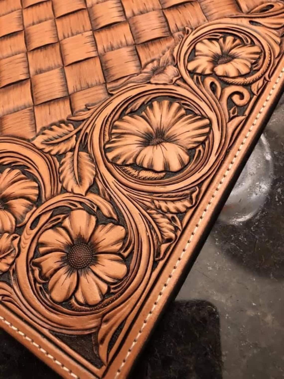 FLORAL NOTEBOOK PATTERN Sheridan Floral Leather Pattern see - Etsy