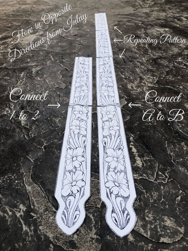 FLORAL BELT PATTERN. for Spliced and Billet Belts. (digital Download ...
