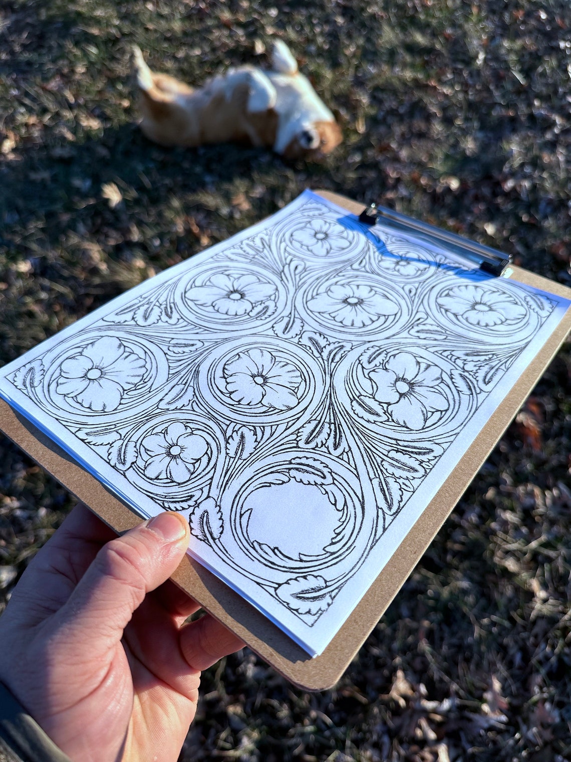 SHERIDAN FLORAL NOTEBOOK Cover Leather Carving Tooling Pattern - Etsy