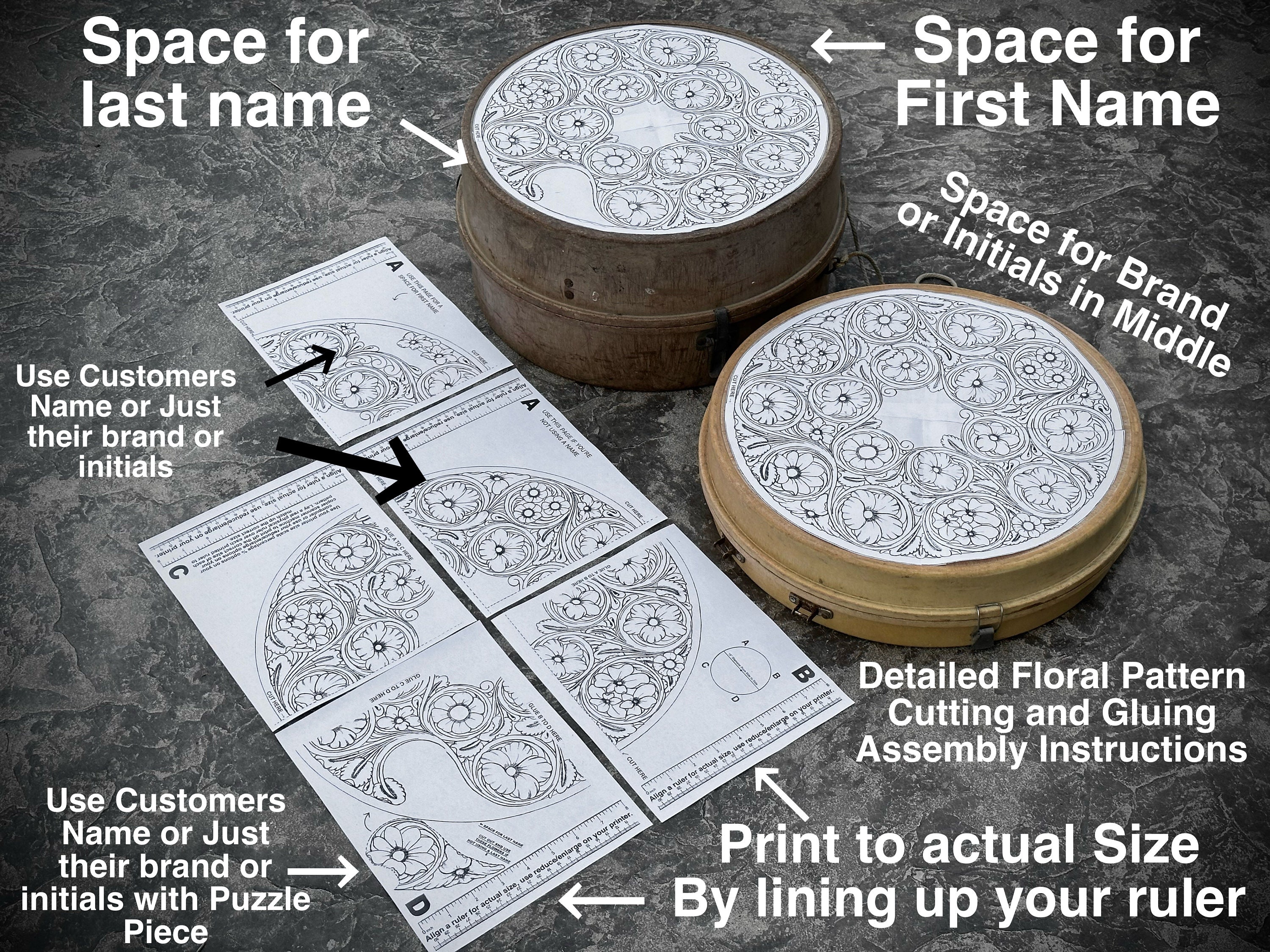 ROPE CAN PATTERNS - Sheridan Floral Rope Can Cover Leather Patterns ...