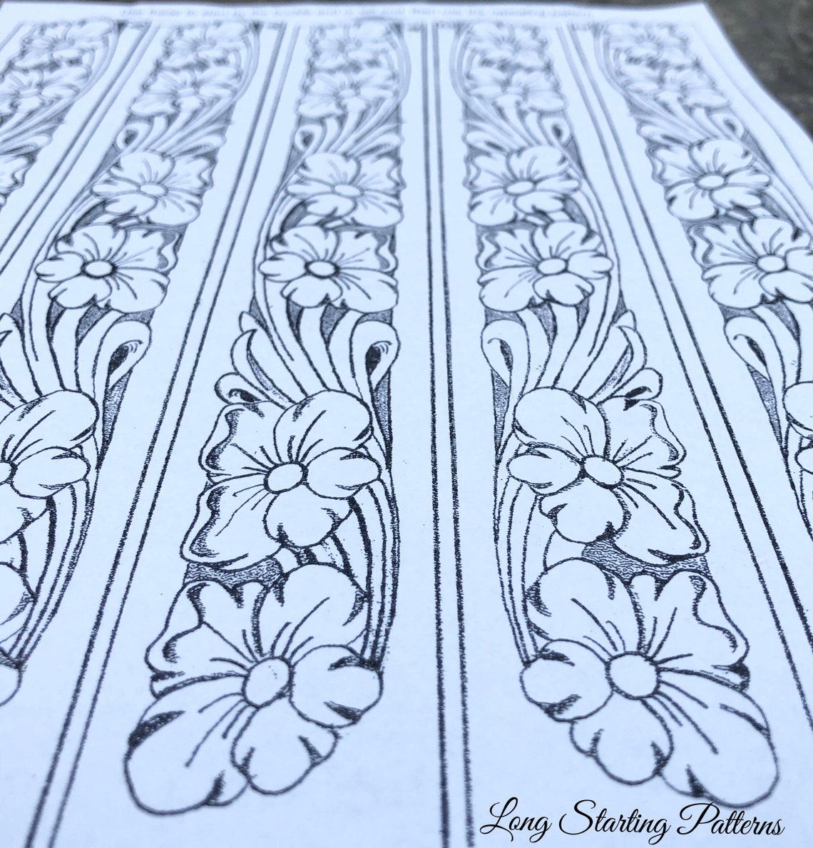 FLORAL BELT PATTERN. for Spliced and Billet Belts. Belt Sizing - Etsy