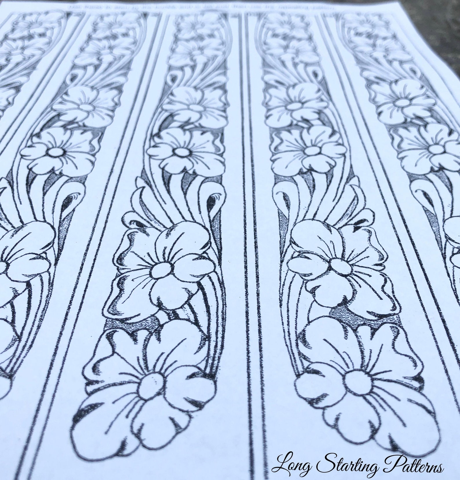 FLORAL BELT PATTERN. for Spliced and Billet Belts. (digital Download ...
