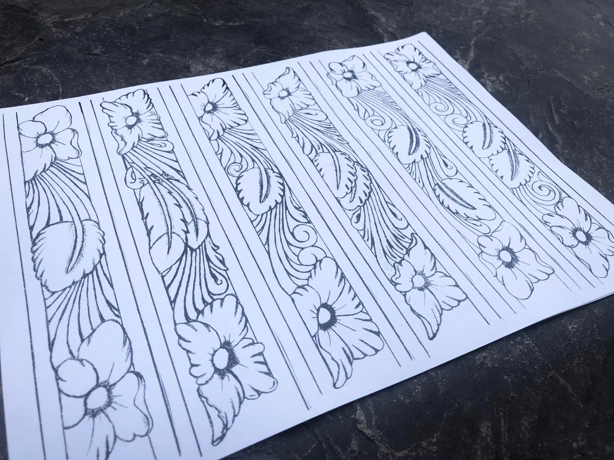 FLORAL BELT PATTERNS 6 Different Repeating Patterns. - Etsy