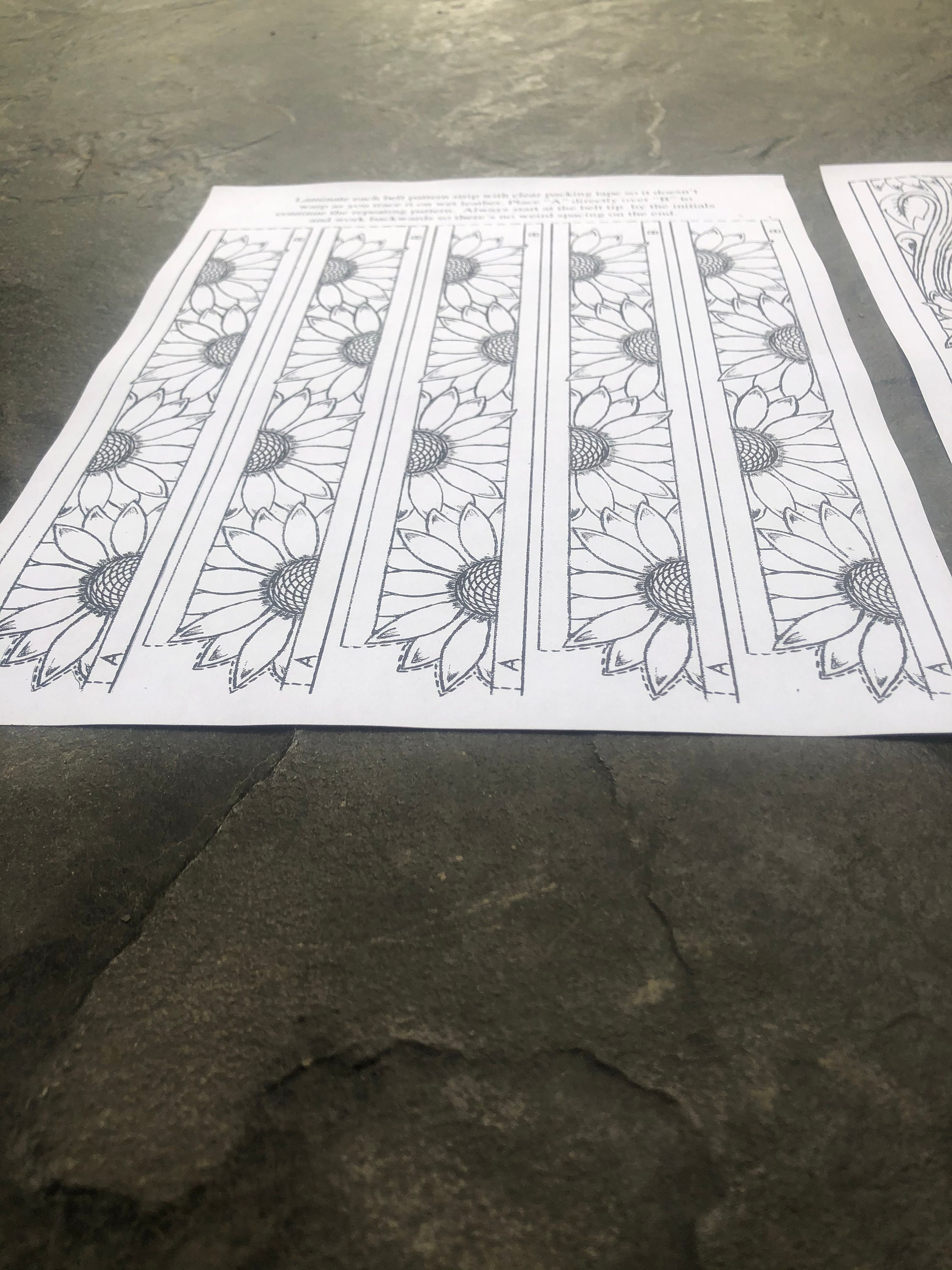 SUNFLOWER BELT PATTERNS - 2 Different Repeating Leather Belt Patterns ...