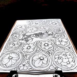 SHERIDAN FLORAL NOTEBOOK Leather Pattern for 8.5"x11.5" Notebooks ...