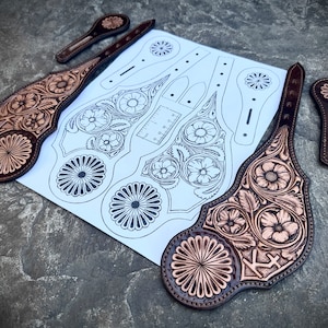 SPUR STRAPS PATTERN (#2) Sheridan Floral Tooling Spur Strap Pattern ...