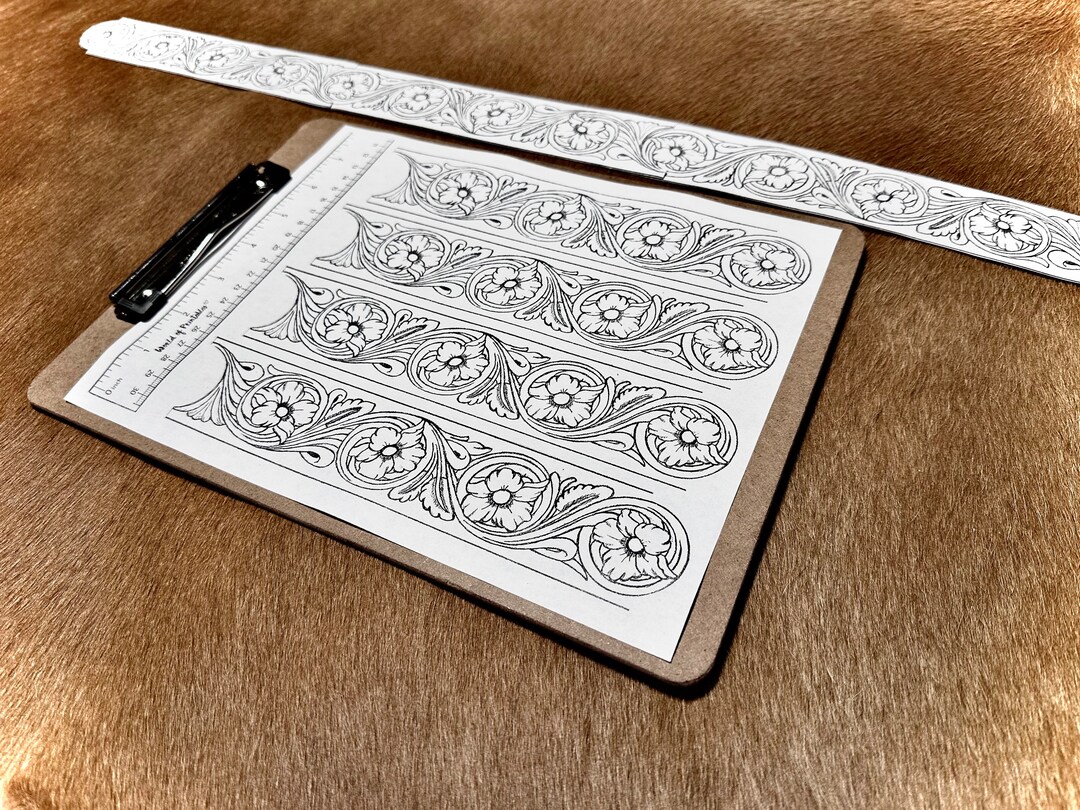 SHERIDAN FLORAL BELT Pattern - Continues Scroll Pattern for 1"3/4ths or ...