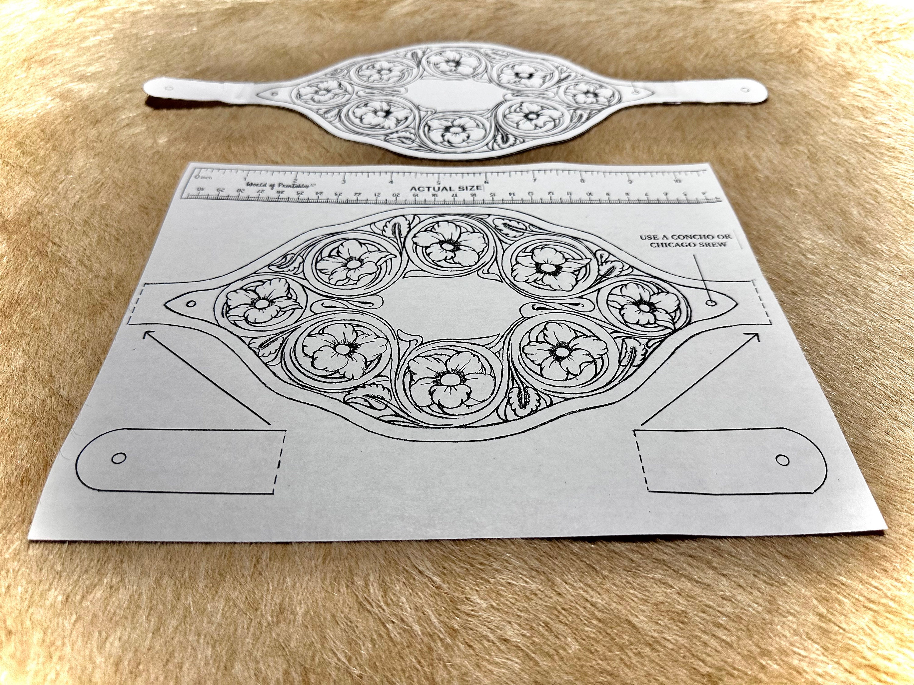 BRONC NOSE BAND Pattern Sheridan Floral Bronc Halter Nose Band Leather ...