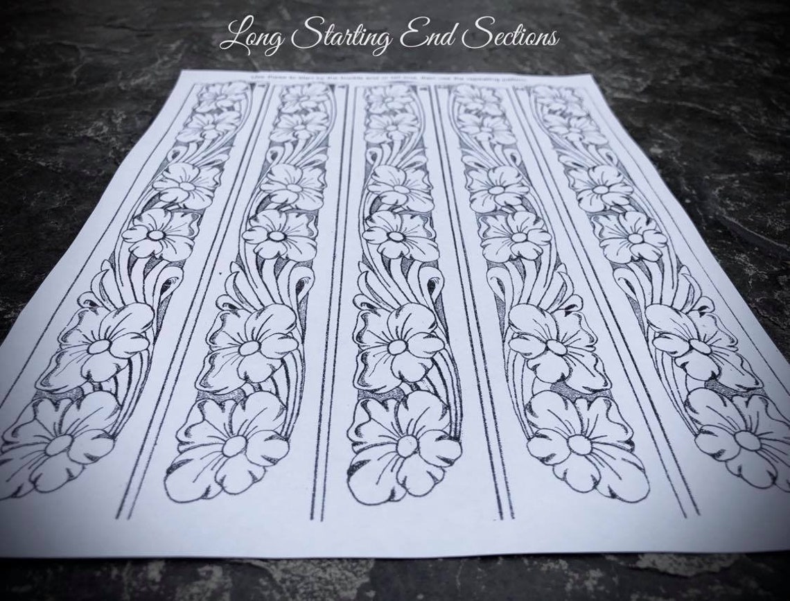 FLORAL BELT PATTERN. for Spliced and Billet Belts. (digital Download ...