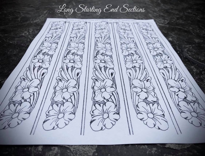 FLORAL BELT PATTERN. for Spliced and Billet Belts. (digital Download ...
