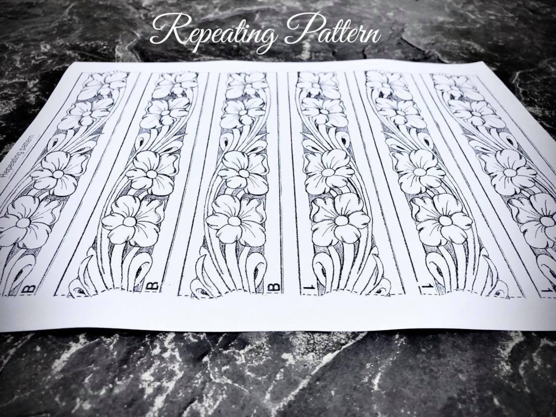 FLORAL BELT PATTERN. for Spliced and Billet Belts. Belt Sizing - Etsy