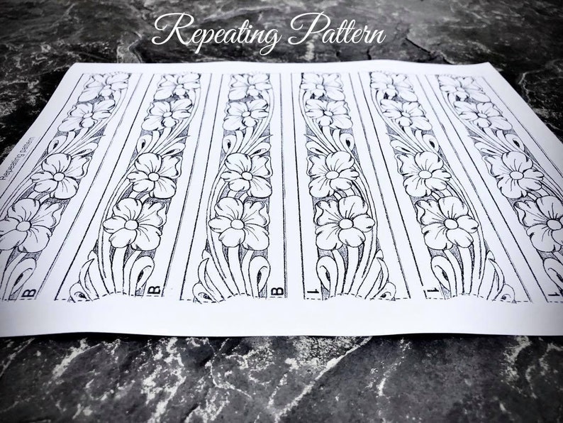 FLORAL BELT PATTERN. for Spliced and Billet Belts. (digital Download ...