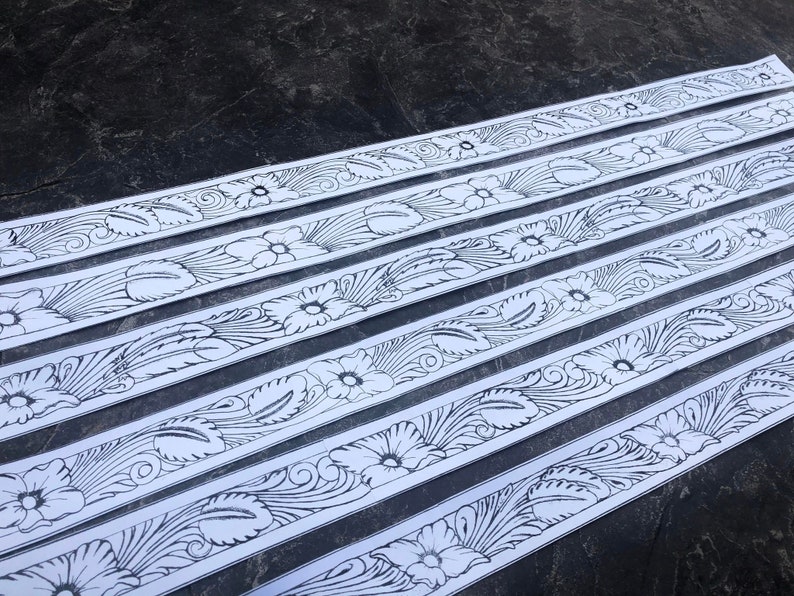 FLORAL BELT PATTERNS - 6 Different Repeating Patterns. 1-1/2" Inches ...