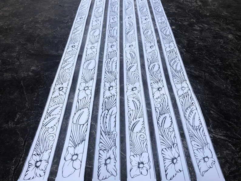 FLORAL BELT PATTERNS - 6 Different Repeating Patterns. 1-1/2" Inches ...