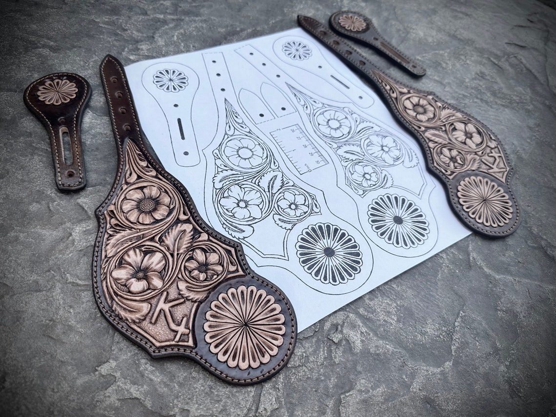 SPUR STRAPS PATTERN (#2) Sheridan Floral Tooling Spur Strap Pattern ...