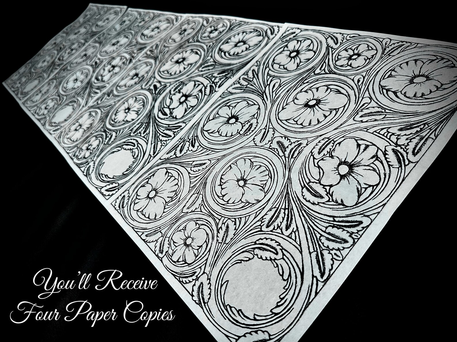 SHERIDAN FLORAL NOTEBOOK Cover Leather Carving Tooling Pattern - Etsy