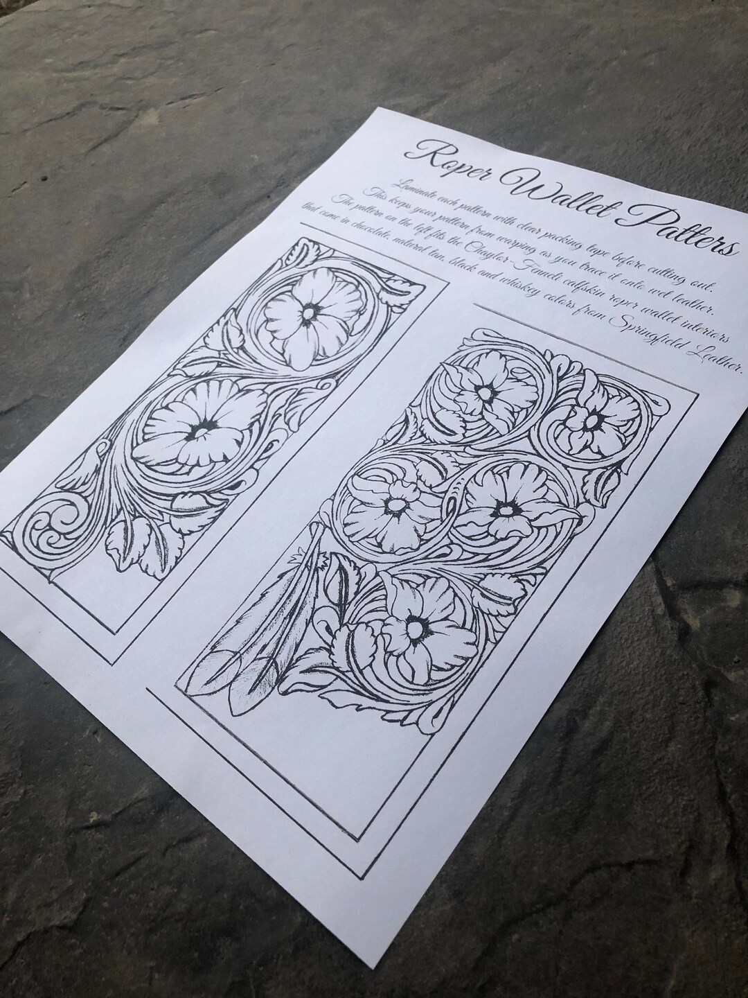 ROPER WALLET PATTERNS - Two Different Sheridan Floral Roper Wallet ...