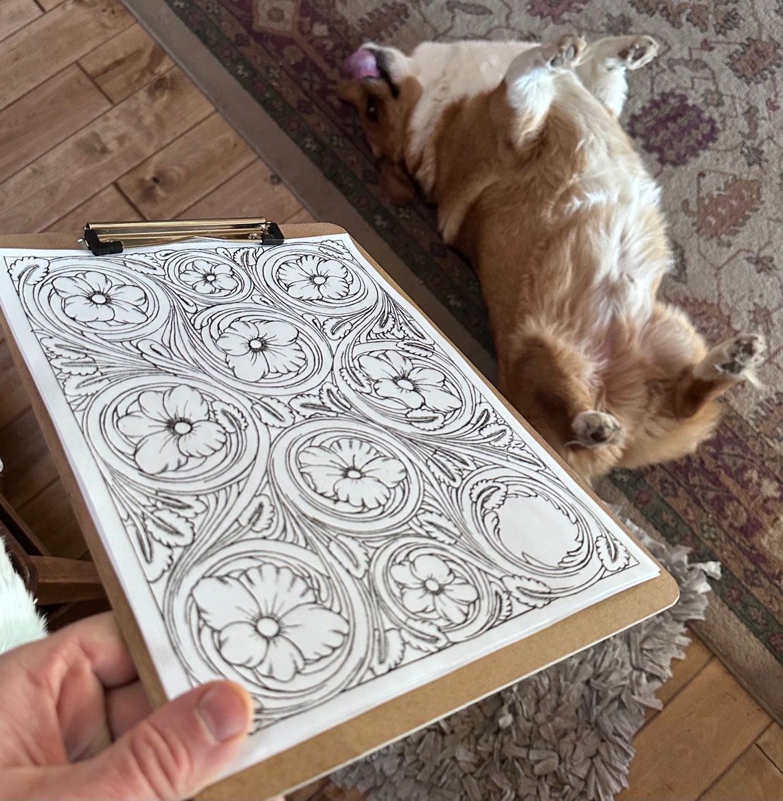 SHERIDAN FLORAL NOTEBOOK Cover Leather Carving Tooling Pattern - Etsy